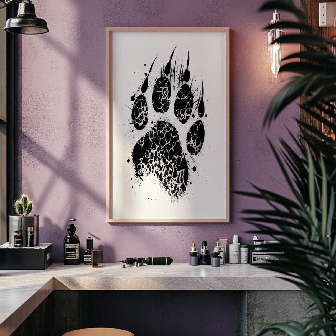 Jaguar Paw Print Tattoo Design: High-resolution Stencil (PNG, SVG) - Etsy