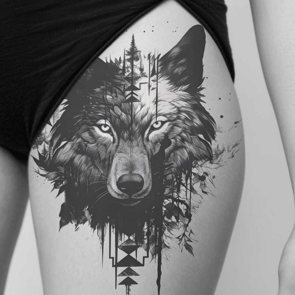 Wolfs Head Tattoo Design Download High Resolution Digital Art PNG ...