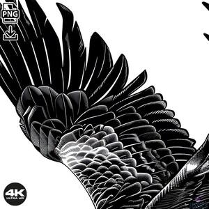 Flying Hawk Tattoo Design - Transparent Background - Download Detailed ...