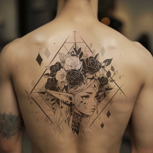 Geometric Elf Tattoo Design - Download High Resolution Digital Art PNG ...