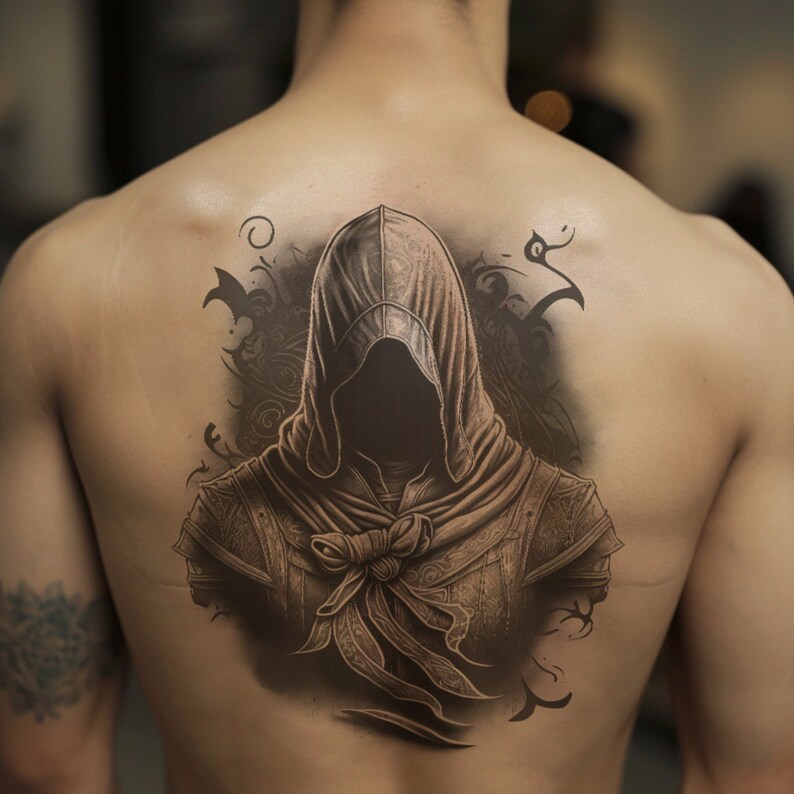 Hooded Assassin Tattoo Design Download High Resolution Digital Art PNG ...