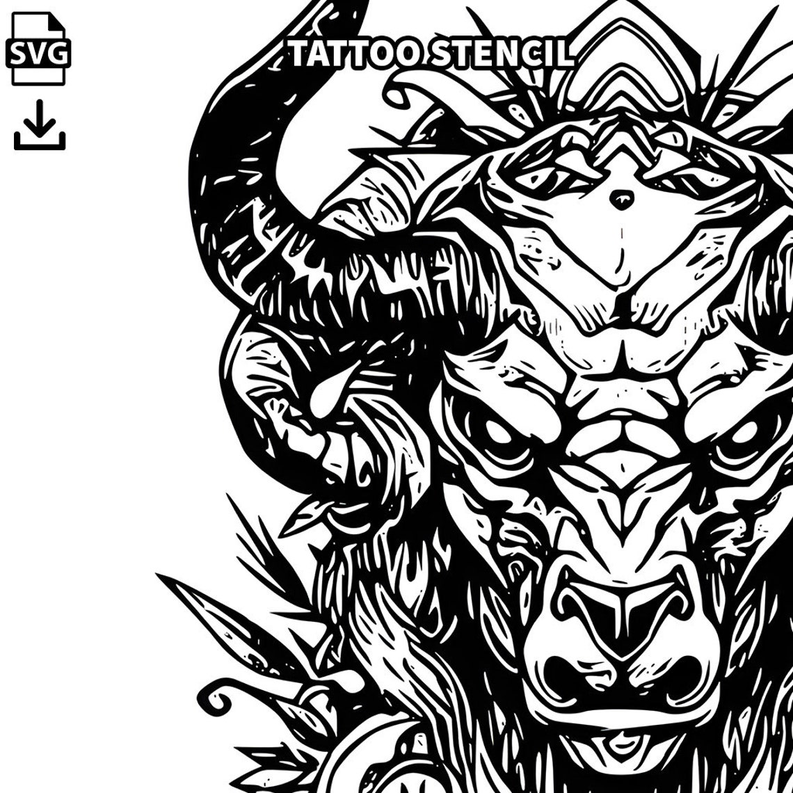 Minotaur Tattoo Transparent Background Download High Resolution Digital ...