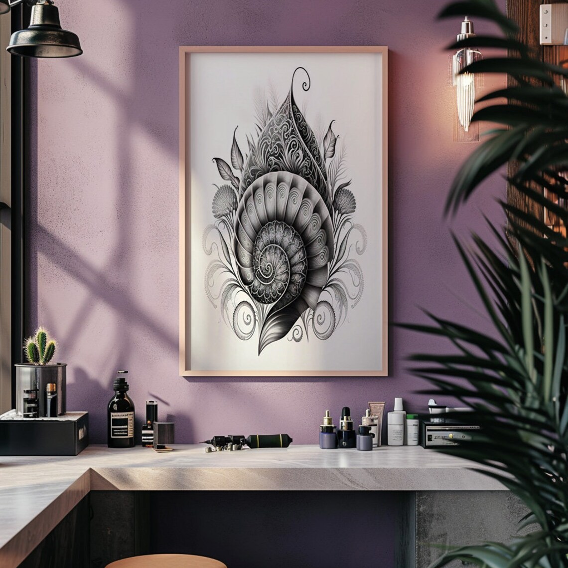 Seashell Tattoo Design Download High Resolution Digital Art PNG ...