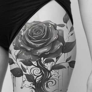 Black Rose Tattoo Design - Download High Resolution Digital Art PNG ...