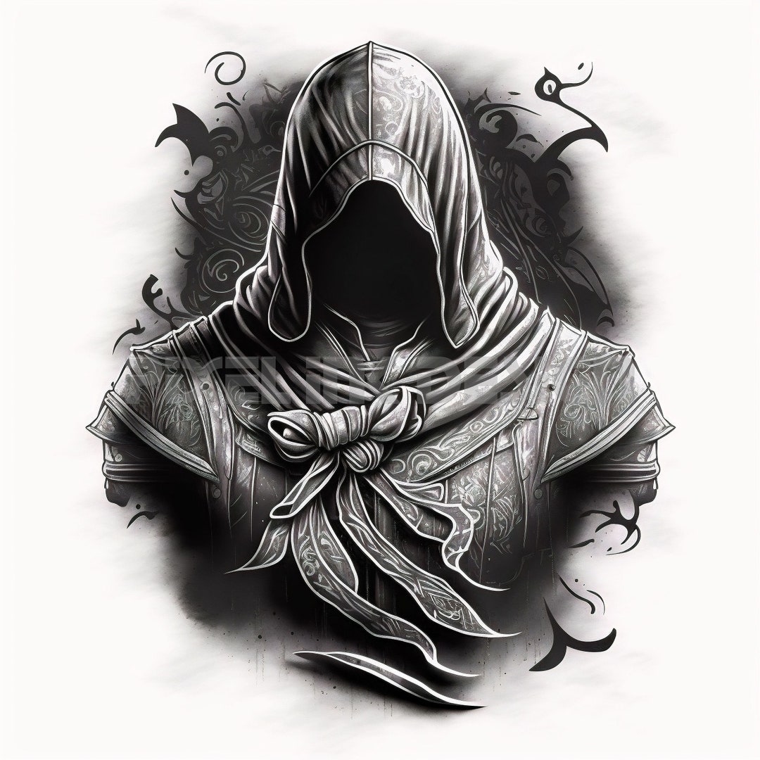 Hooded Assassin Tattoo Design Download High Resolution Digital Art PNG ...
