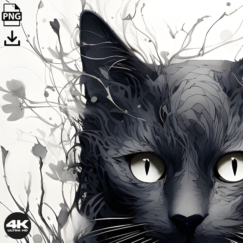 Black Cat Tattoo Design - Download High Resolution Digital Art PNG ...