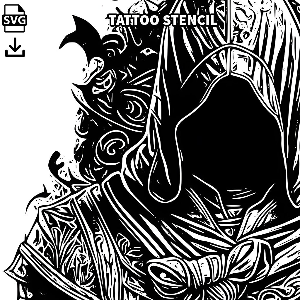 Hooded Assassin Tattoo Design Download High Resolution Digital Art PNG ...