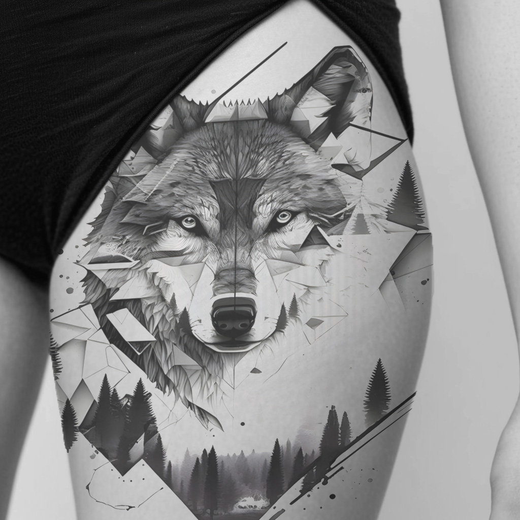 Wolf Tattoo Design Download High Resolution Digital Art PNG Transparent ...