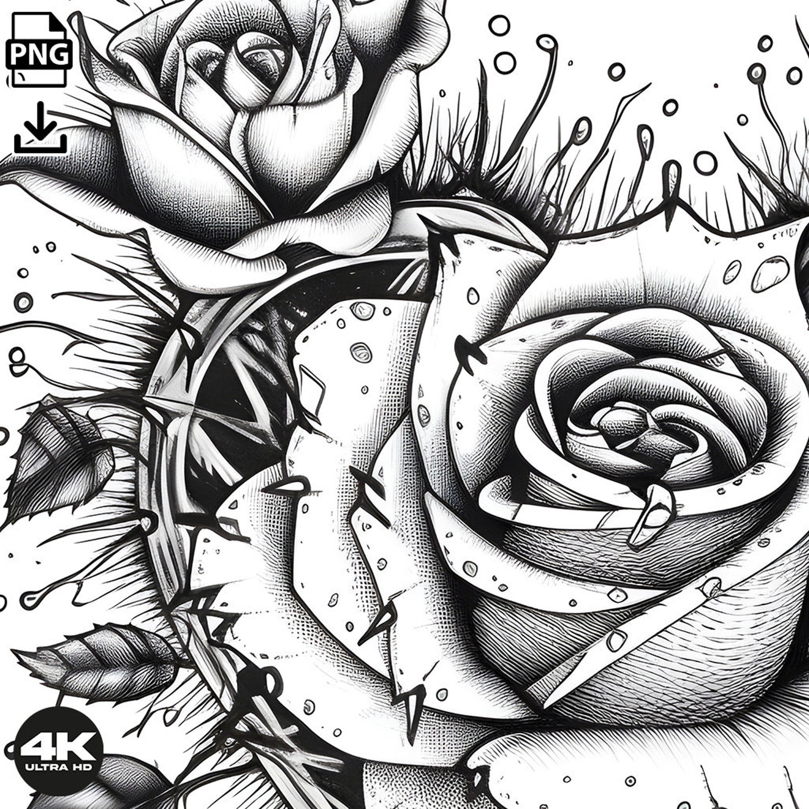 Rose in Heart Shape Tattoo Design - Download High Resolution Digital ...
