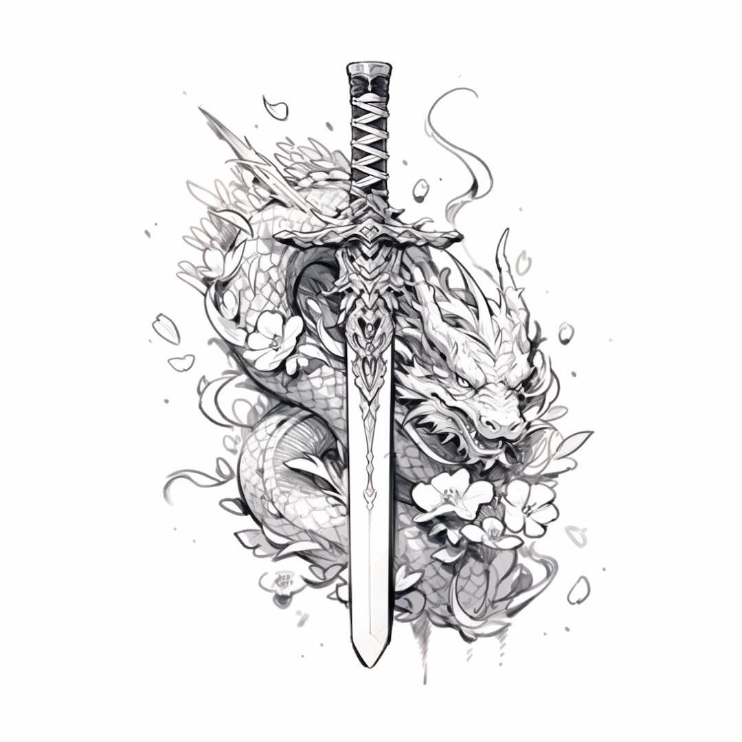 Sword and Dragon Tattoo Design - Download High Resolution Digital Art ...