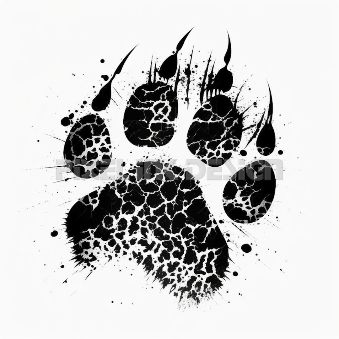 Jaguar Paw Print Tattoo Design: High-resolution Stencil (PNG, SVG) - Etsy