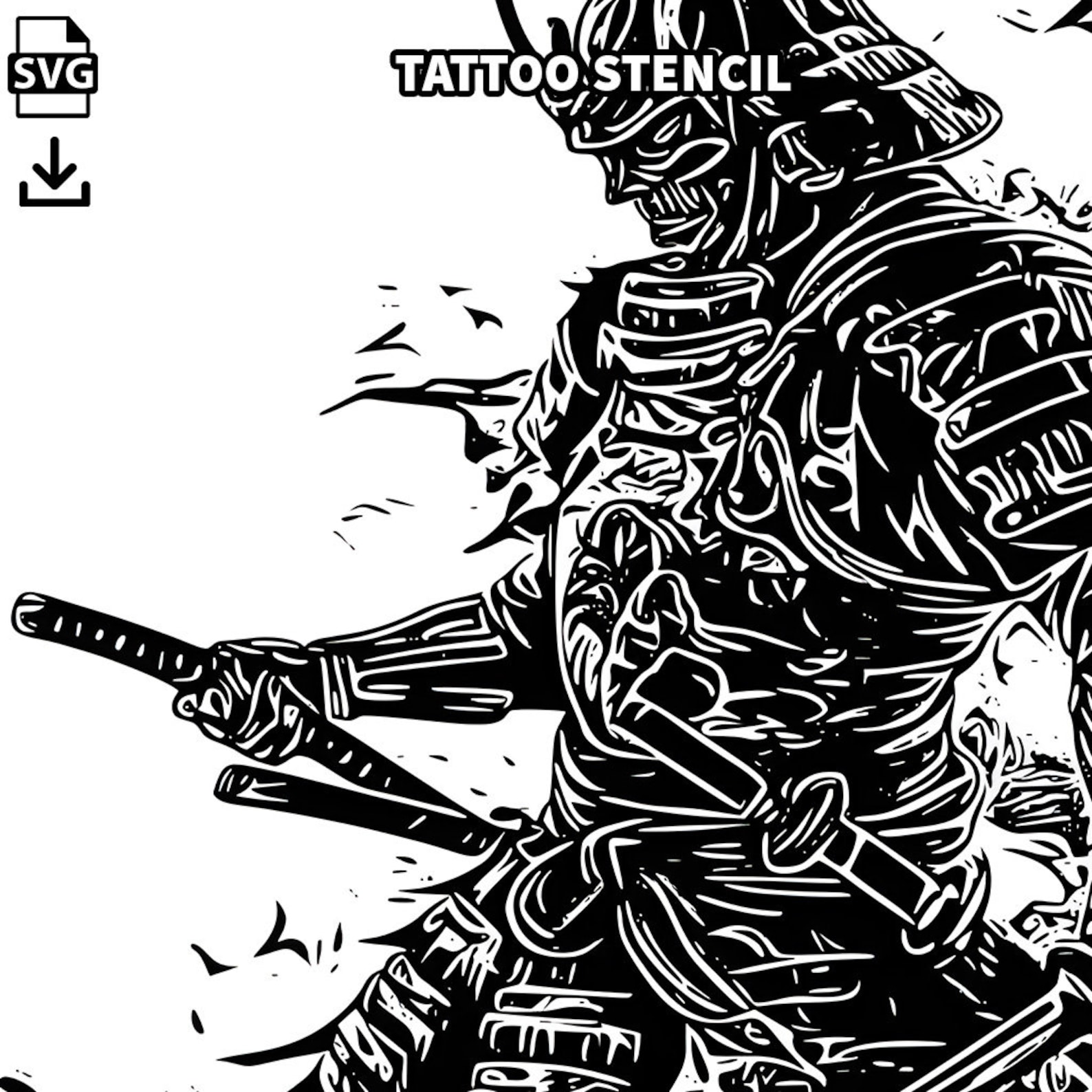 Samurai Warrior Tattoo Design - Download High Resolution Digital Art ...