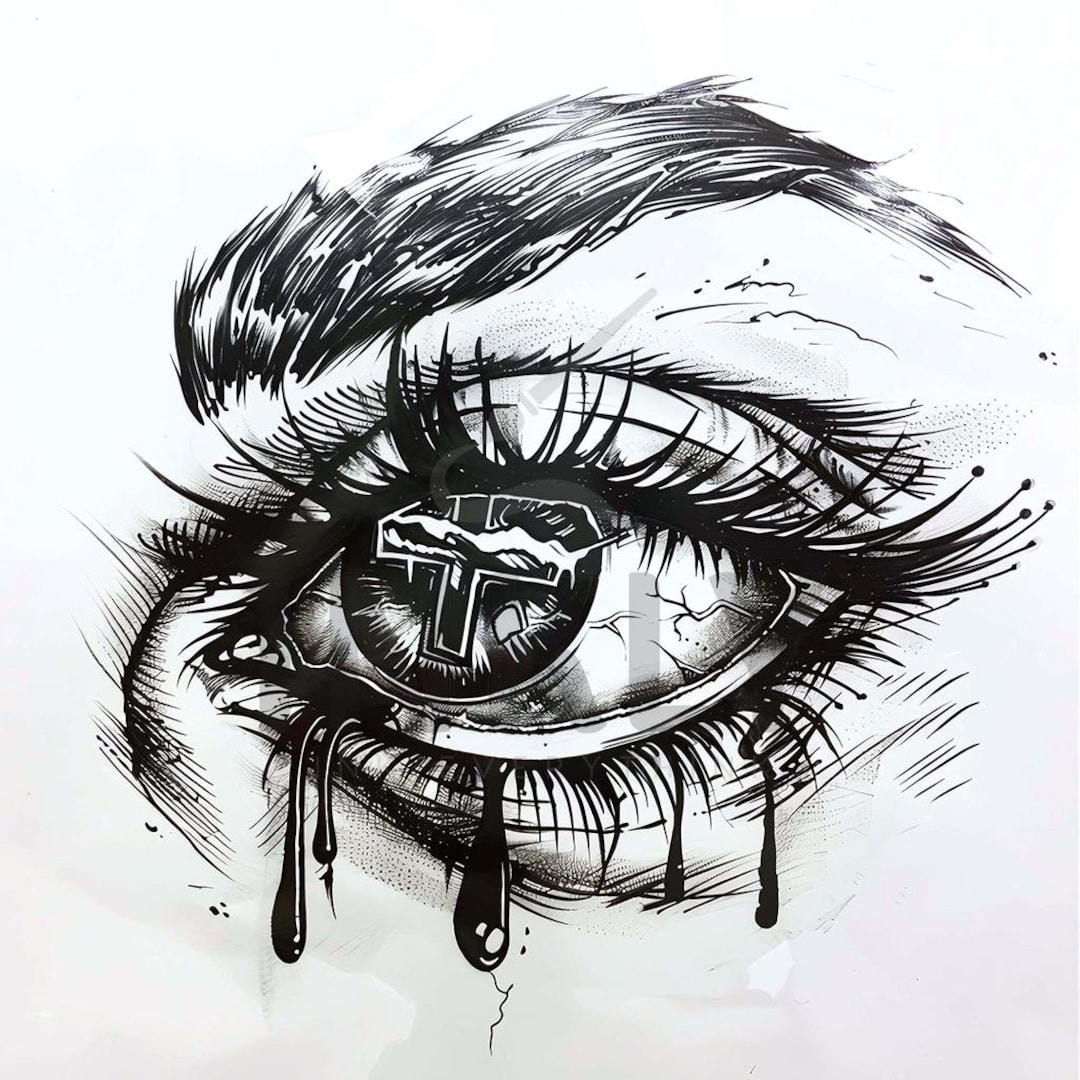 Crying Eye Tattoo Design - Download High Resolution Digital Art PNG ...