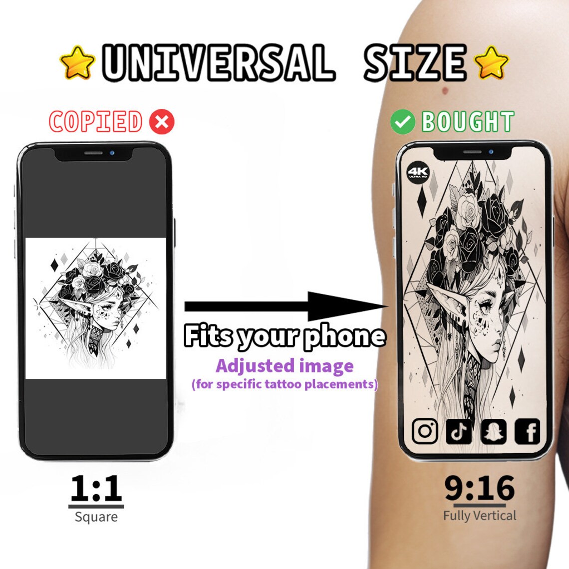 Geometric Elf Tattoo Design Download High Resolution Digital Art PNG ...