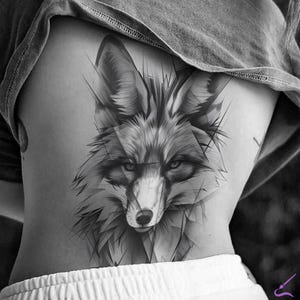 Geometrical Fox Tattoo Design - Download High Resolution Digital Art ...