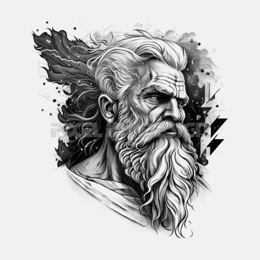 Majestic Zeus Tattoo Design - Download High Resolution Digital Art PNG ...
