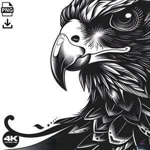 Hawk Tattoo Design - Download High Resolution Digital PNG Art on White ...