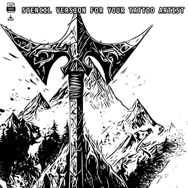 Mjolnir Tattoo Design Transparent Background Download Detailed High ...