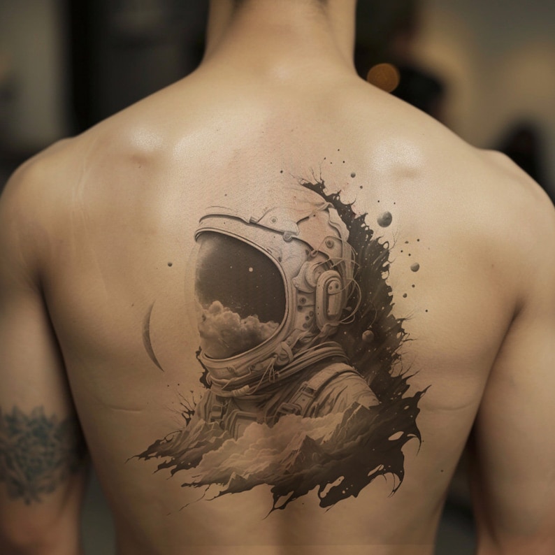 Spaceman Tattoo Design Download High Resolution Digital Art PNG ...