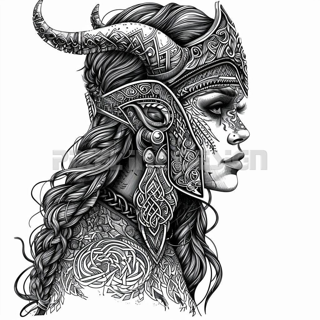 Valkyrie Tattoo Design Download High Resolution Digital Art PNG ...
