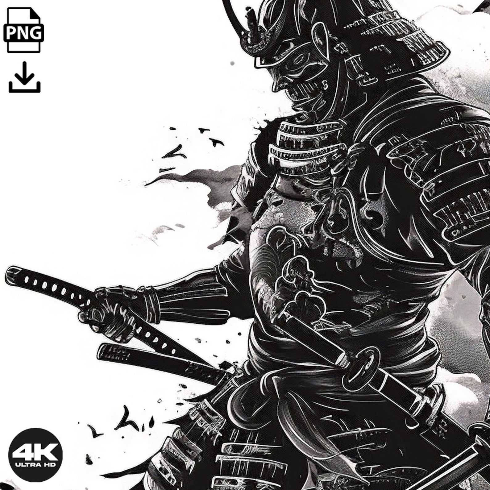 Samurai Warrior Tattoo Design Download High Resolution Digital Art PNG ...
