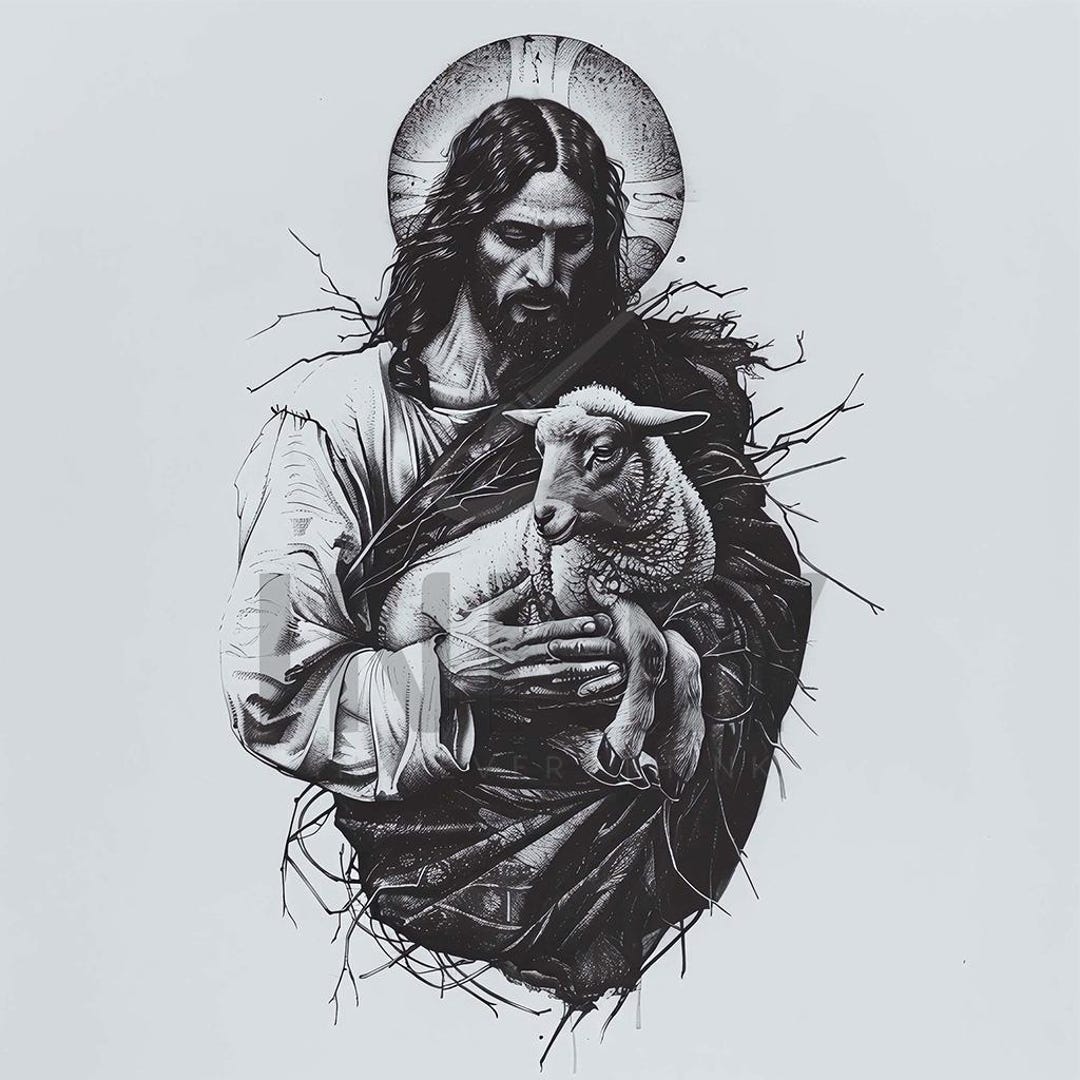 Jesus the Shepard Tattoo Design - Download High Resolution Digital Art ...