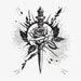 Dagger With Rose Tattoo Design Download High Resolution Digital Art PNG ...