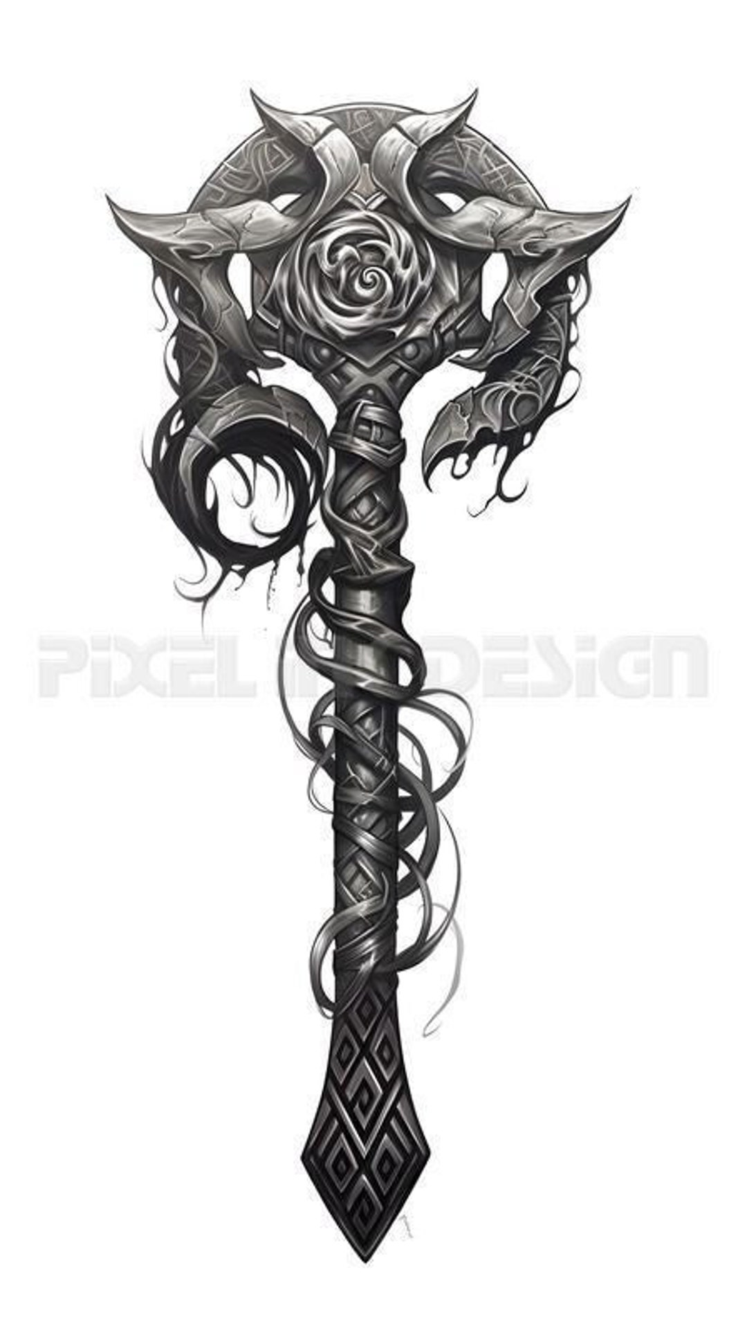 Celtic Axe Tattoo Design - Download High Resolution Digital Art PNG ...