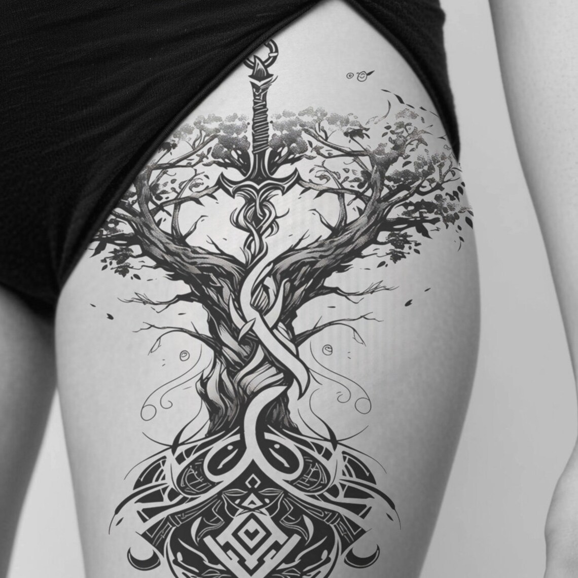 Celtic Tree Tattoo Design Download High Resolution Digital Art PNG Transparent Background ...