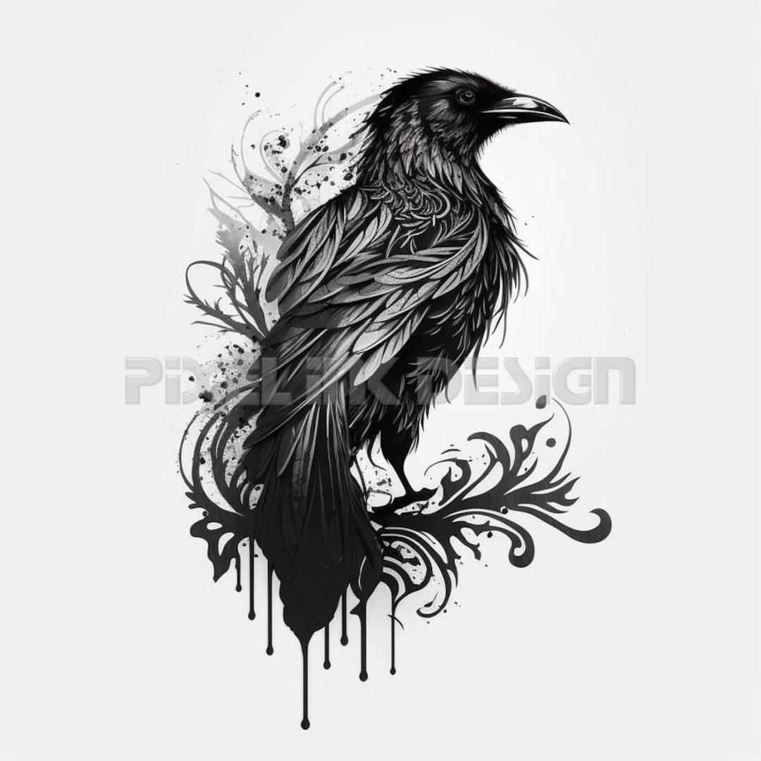 Crow Tattoo Design - Download High Resolution Digital Art PNG ...