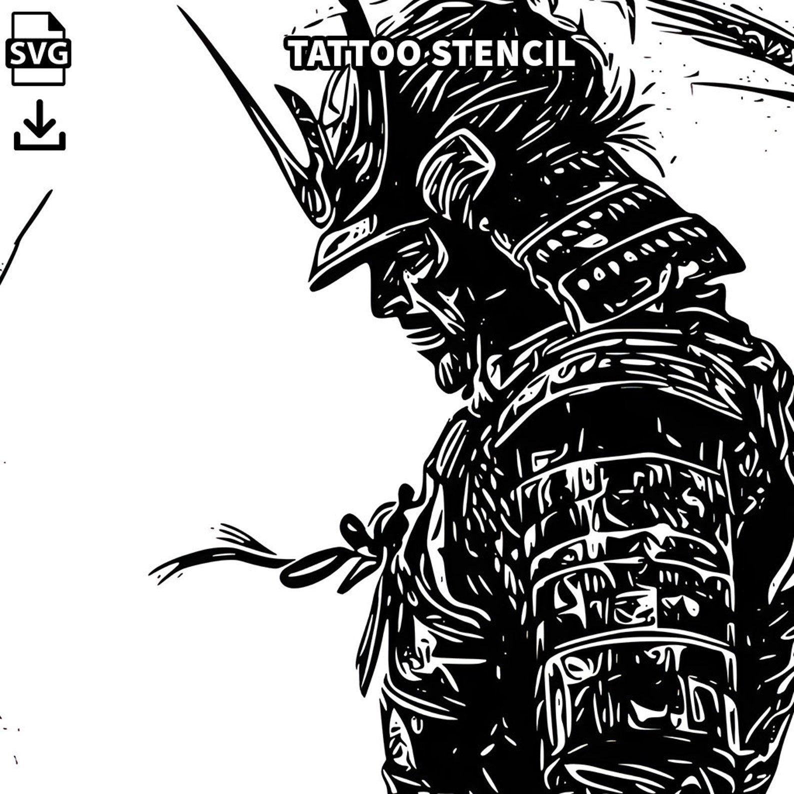Samurai Warrior Tattoo Design Download High Resolution Digital Art Png