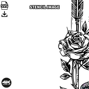 Rose With Arrow Tattoo Design - Download High Resolution Digital Art ...