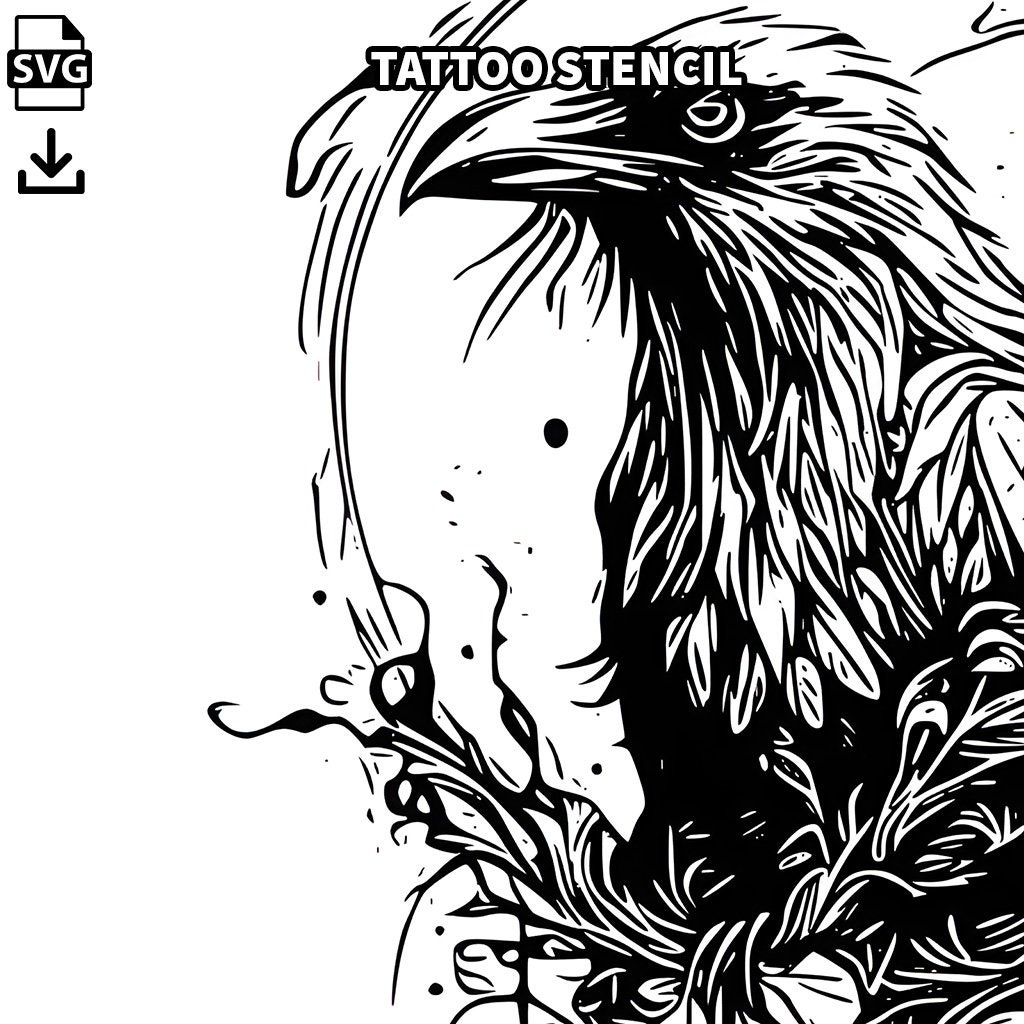 Raven Tattoo Design - Download High Resolution Digital Art PNG ...