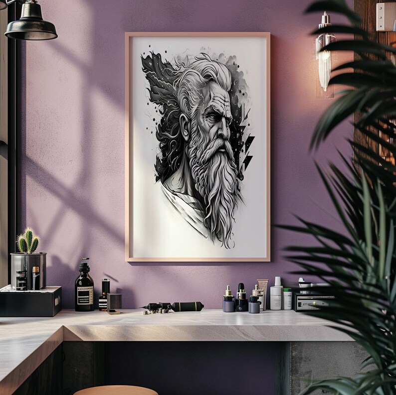 Majestic Zeus Tattoo Design Download High Resolution Digital Art PNG ...