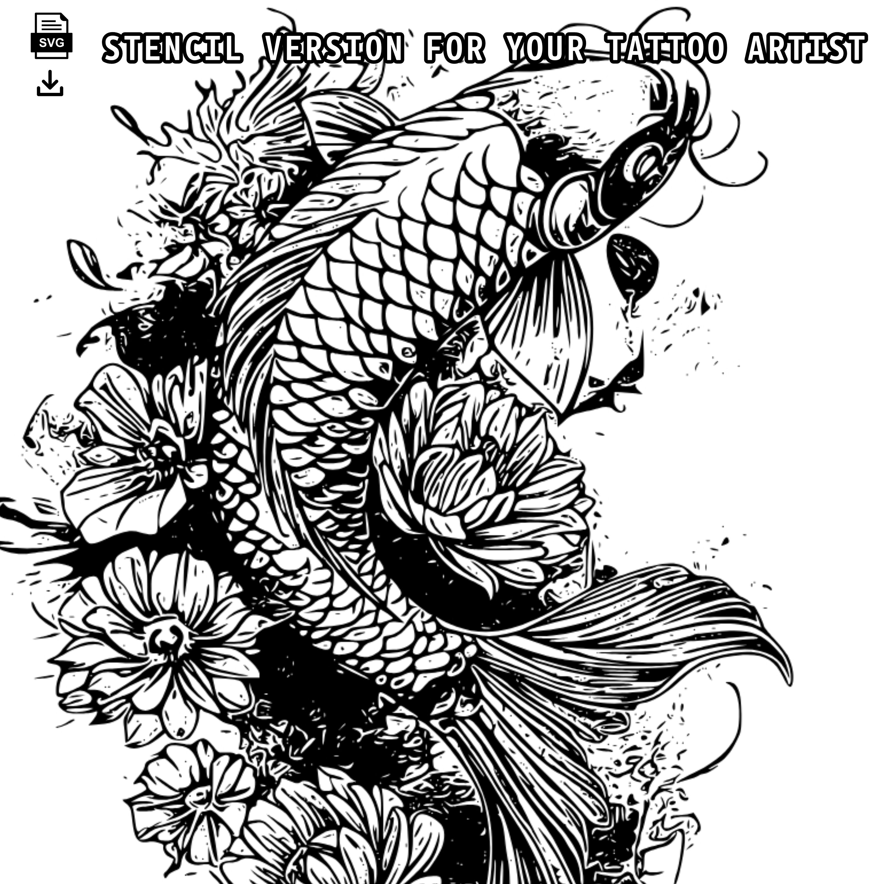 Koi Fish Tattoo Design Download High Resolution Digital Art PNG ...