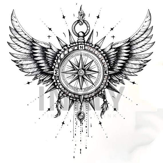 Brujula Plantilla Tattoos