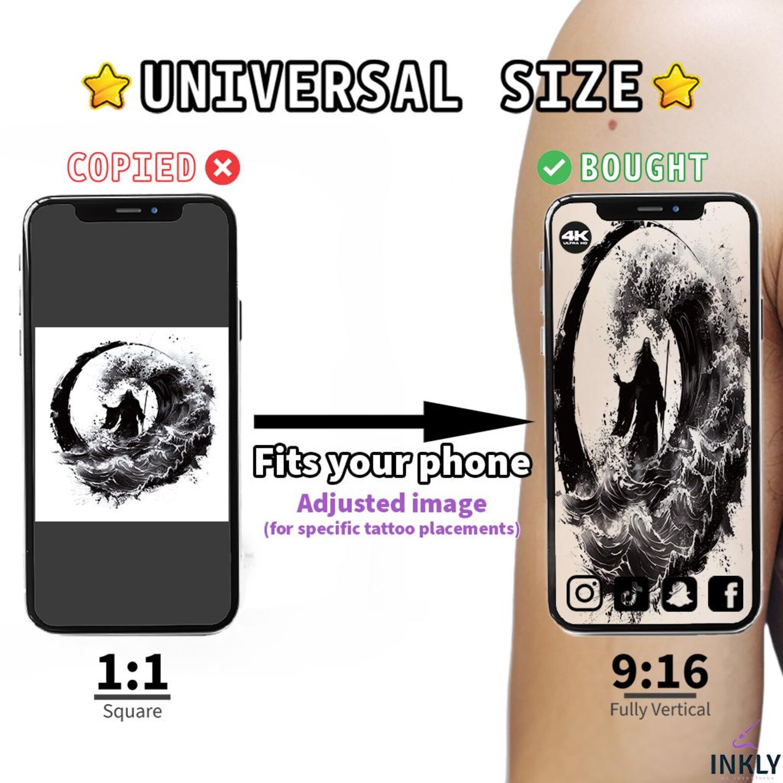 Moses Parting the Sea Tattoo Design - Transparent Background - Download ...