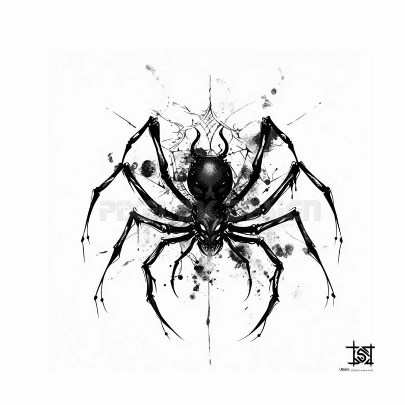 Black Widow Spider Tattoo Design - Download High Resolution Digital Art ...