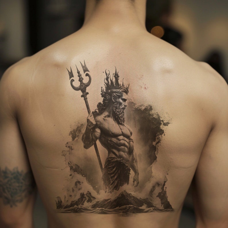 Poseidon Tattoo Design Download High Resolution Digital Art PNG Transparent Background Printable ...