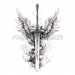 Sword With Wings Tattoo Design Download High Resolution Digital PNG Art ...