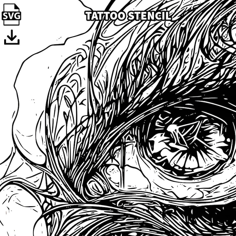 Detailed Eye Tattoo Design: High-resolution Stencil (digital Download ...