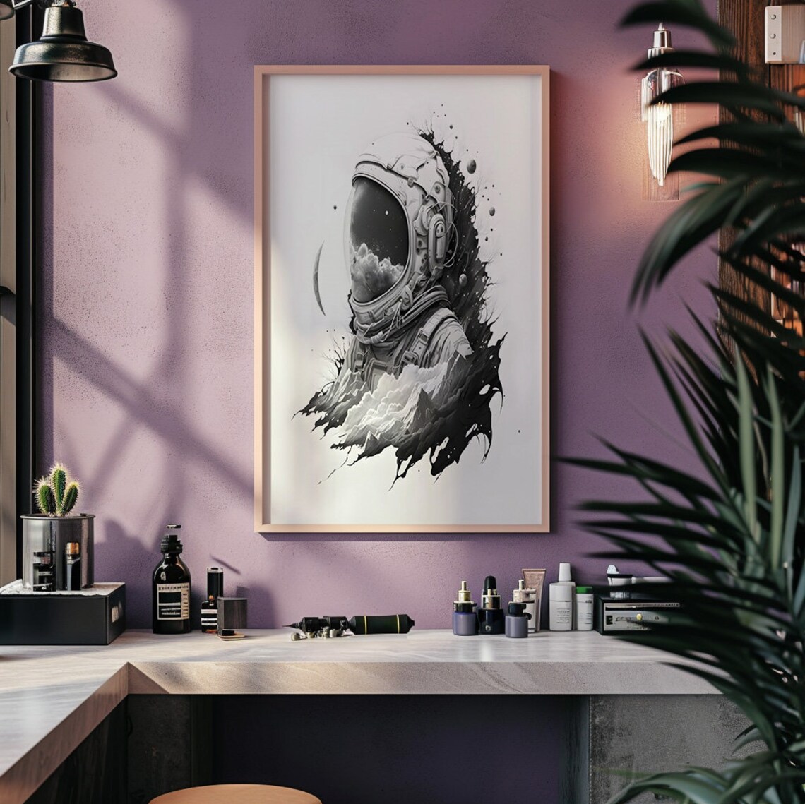 Spaceman Tattoo Design Download High Resolution Digital Art PNG ...