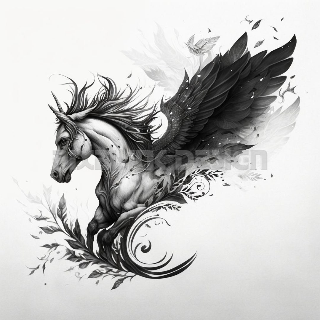 Pegasus Tattoo Design - Download High Resolution Digital Art PNG ...