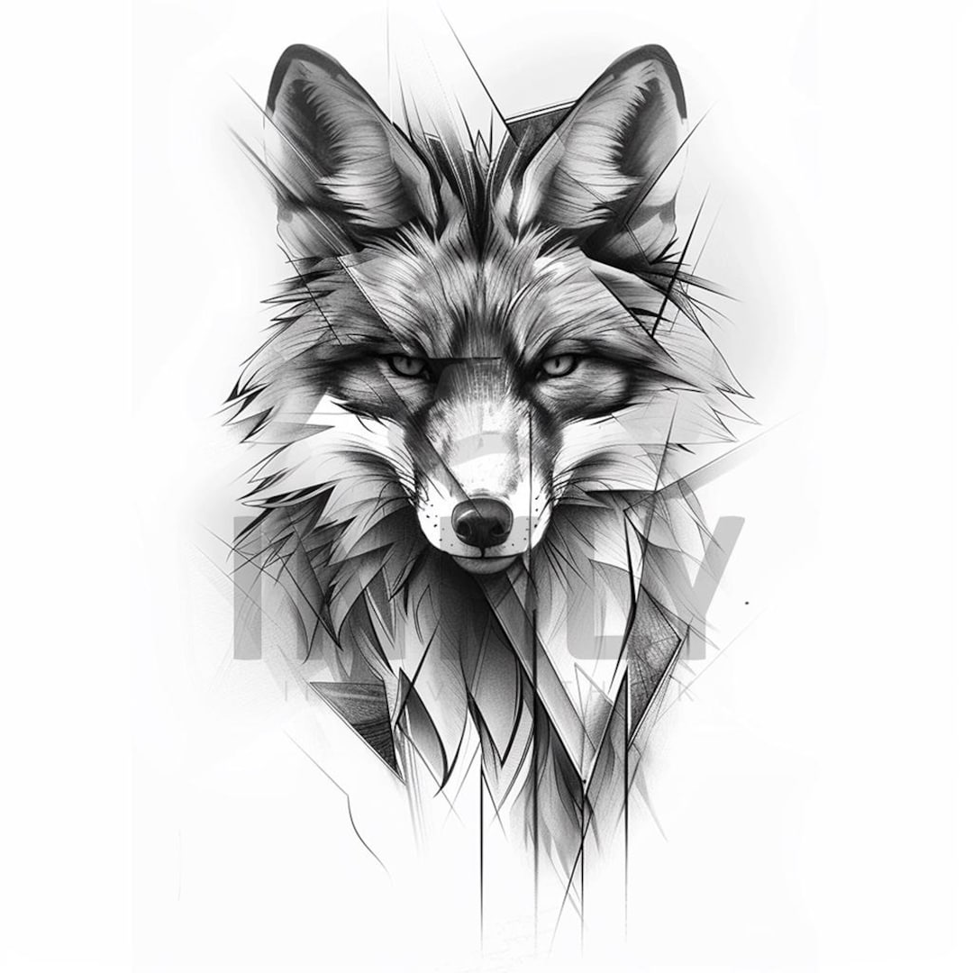 Geometrical Fox Tattoo Design - Download High Resolution Digital Art ...