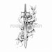 Sword With Flowers Tattoo Design - Download High Resolution Digital Art ...