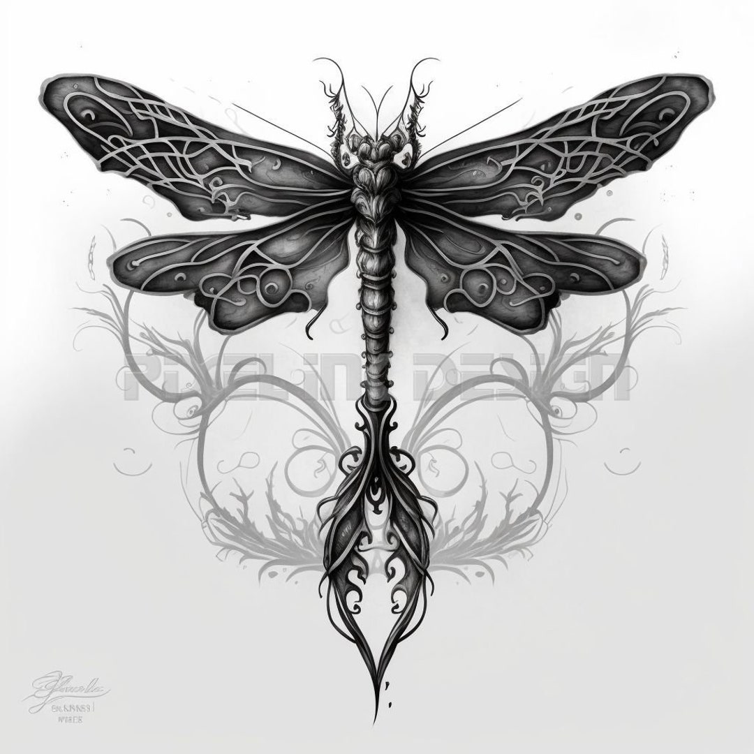 Dragonfly Tattoo Design Download High Resolution Digital Art PNG ...