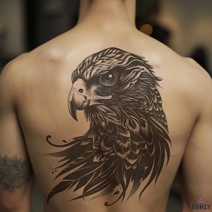 Hawk Tattoo Design - Download High Resolution Digital PNG Art on White ...