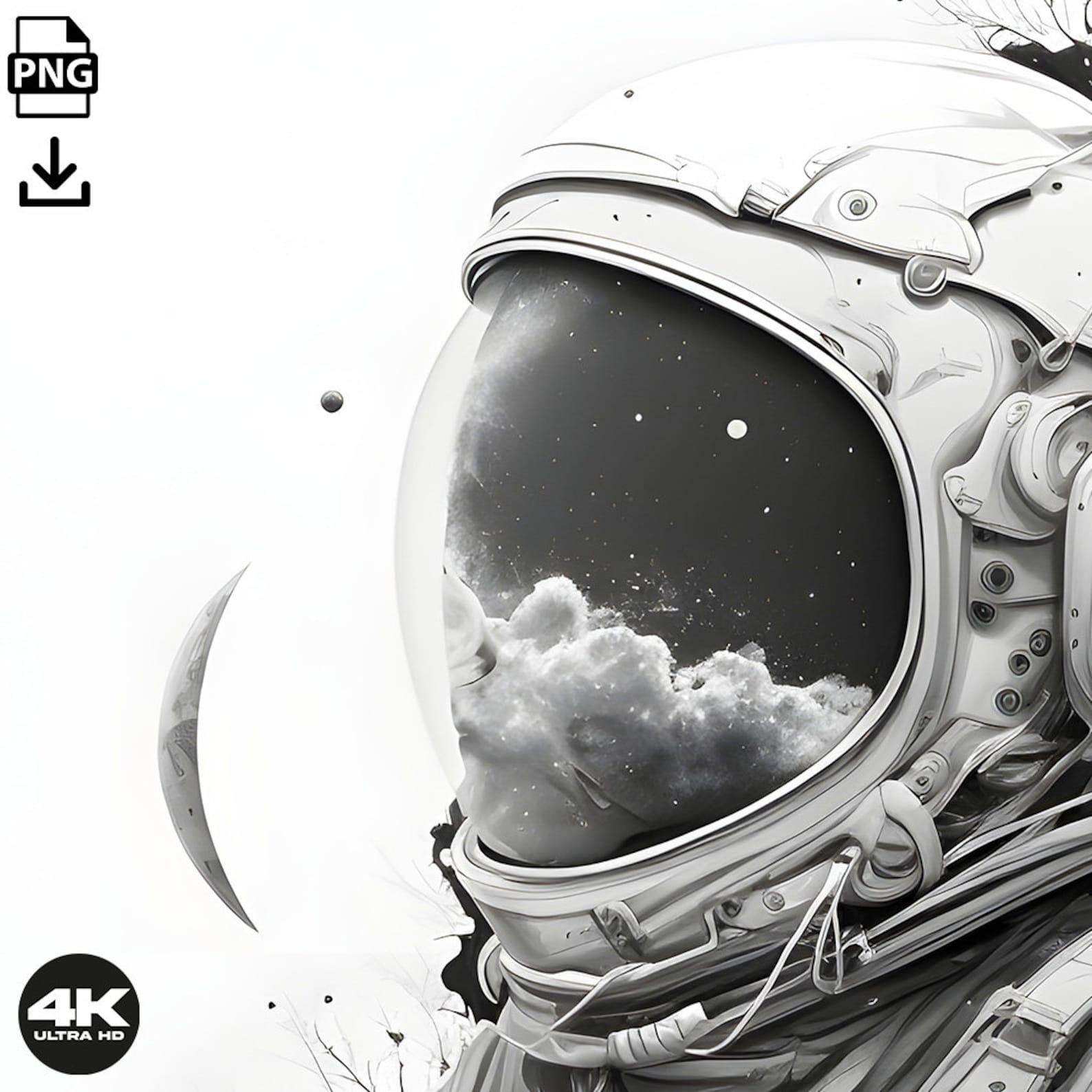 Spaceman Tattoo Design Download High Resolution Digital Art PNG ...