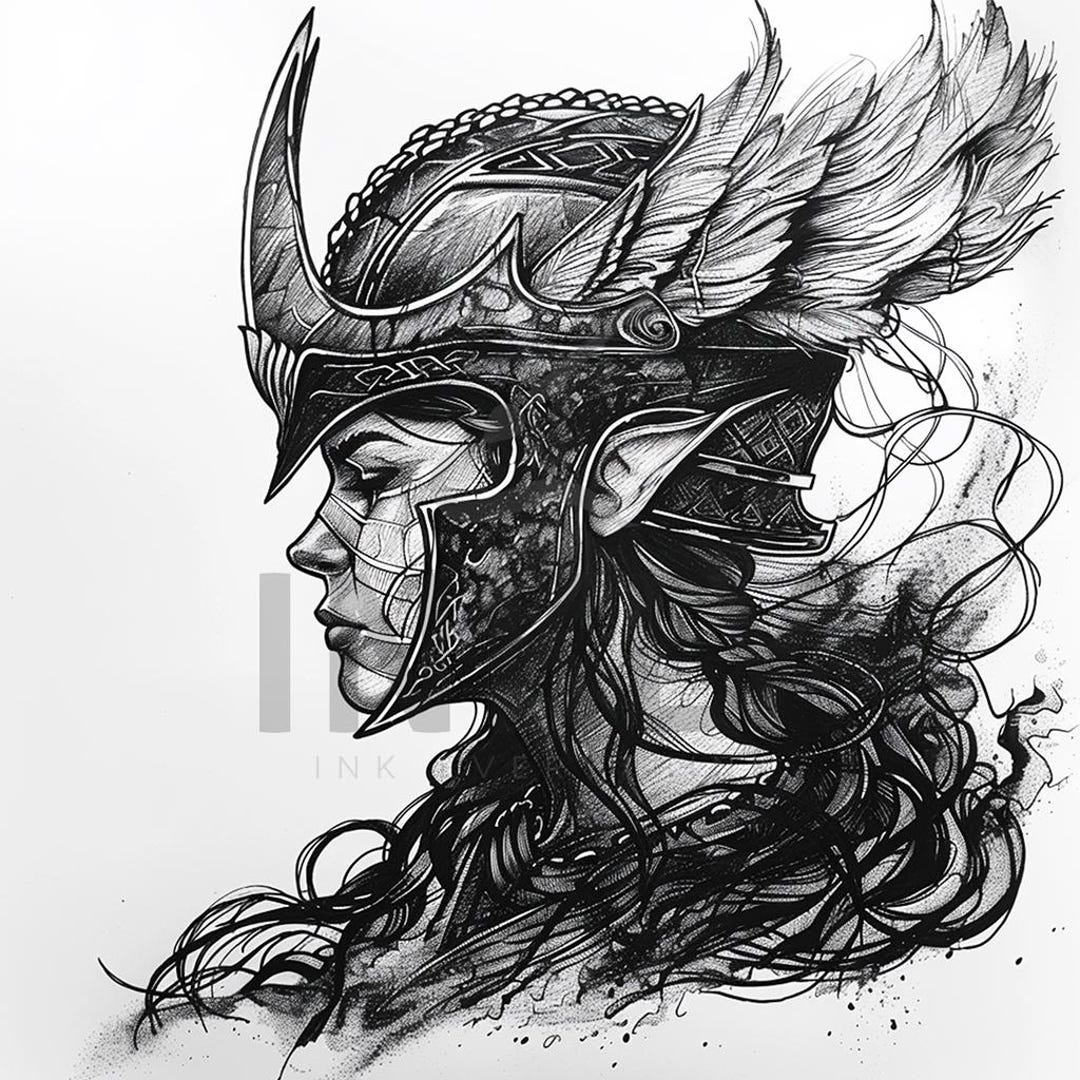 Valkyrie Tattoo Design - Download High Resolution Digital Art PNG ...