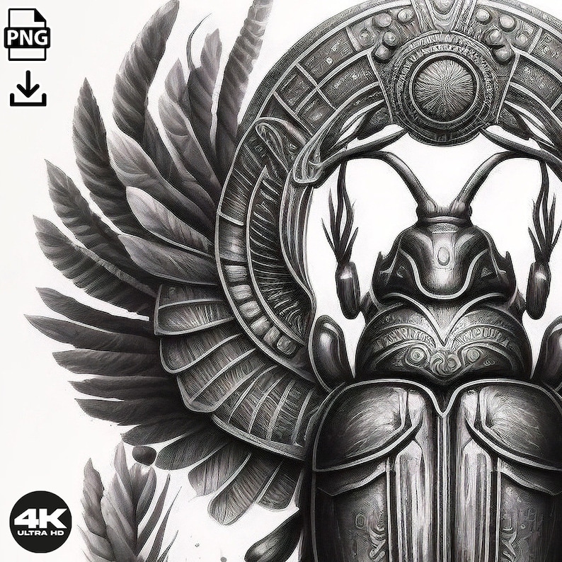 Scarab Beetle Tattoo Design Download High Resolution Digital Art PNG ...